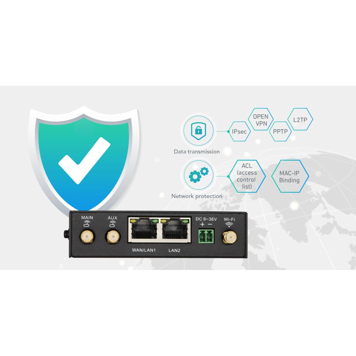 Router IR302 InHand 4G LTE industriale con VPN